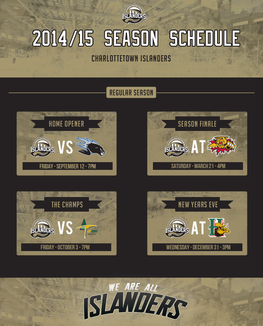 ISLANDERS ANNOUNCE 2014-15 REGULAR SEASON SCHEDULE - Charlottetown ...