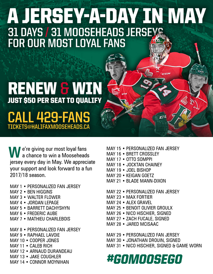 Jersey A Day in May - Halifax Mooseheads