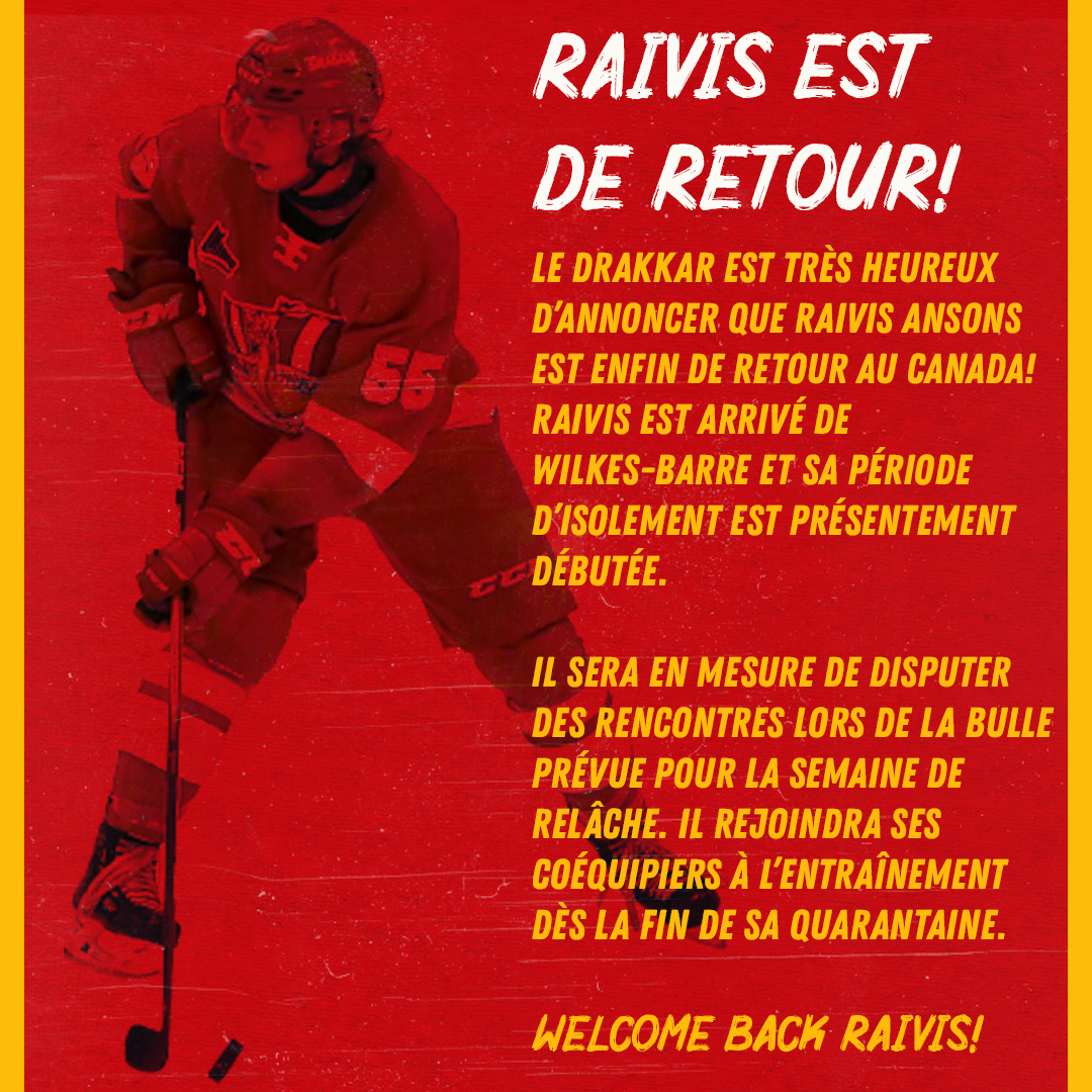 Raivis Ansons est de retour! - Le Drakkar de Baie-Comeau