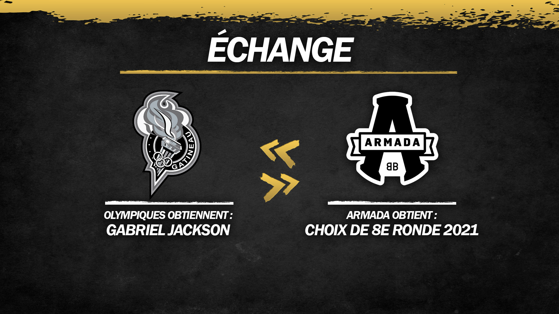 Transaction - Gabriel Jackson passe aux Olympiques de Gatineau - Armada BLB