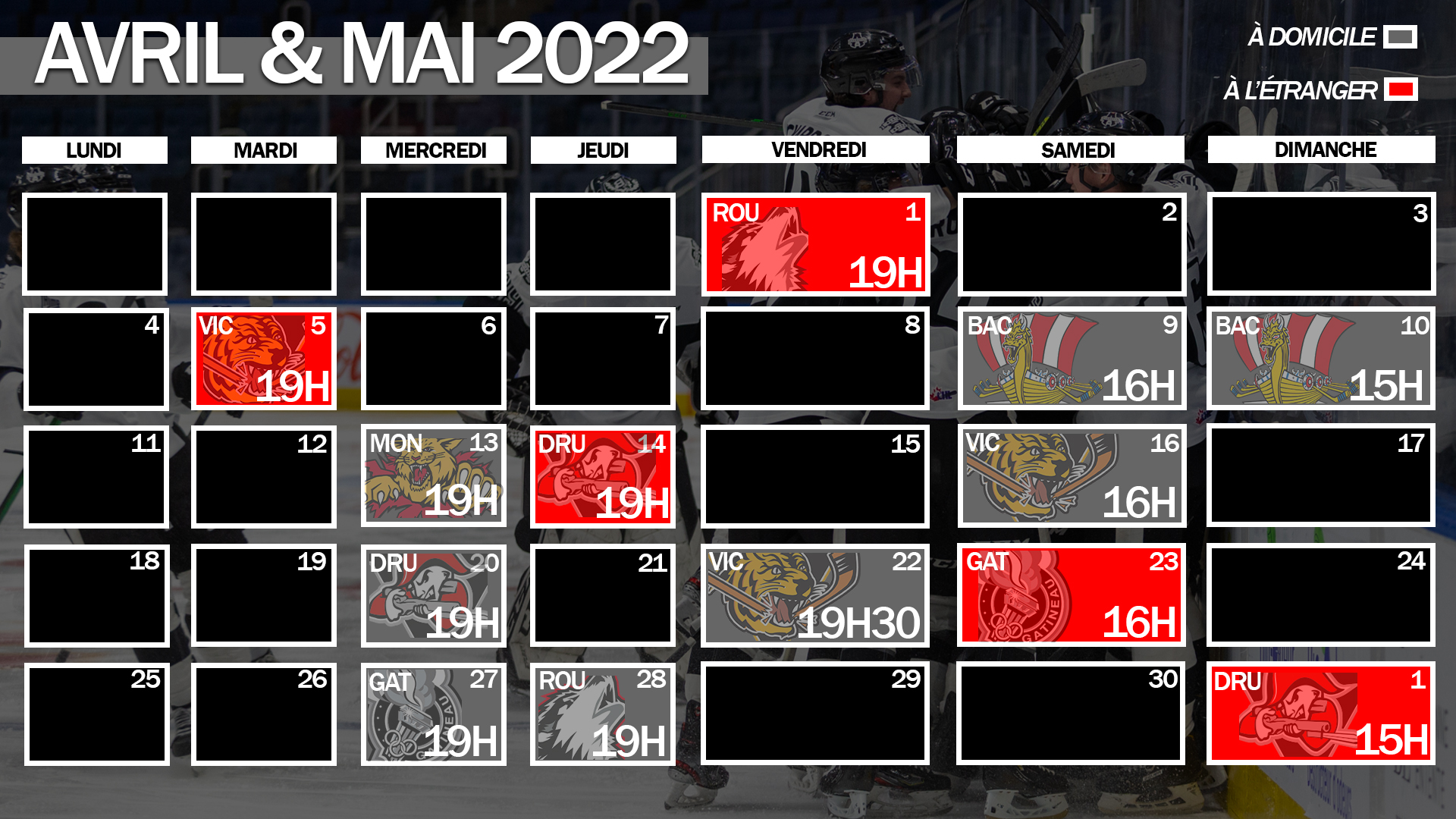 Le calendrier modifié de la LHJMQ maintenant disponible - Armada BLB
