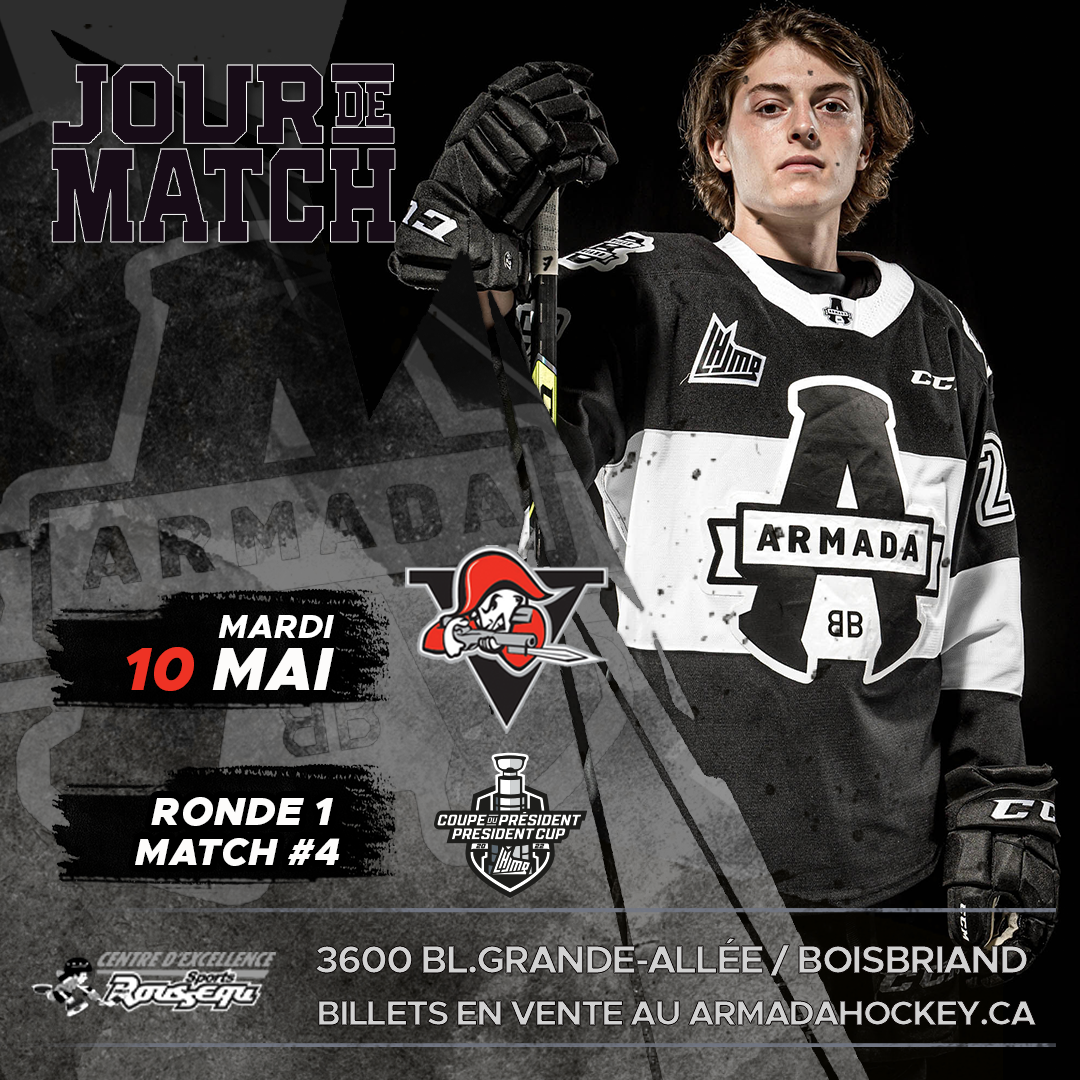 10 mai, 19h | Match #4 contre les Voltigeurs de Drummondville - Armada BLB