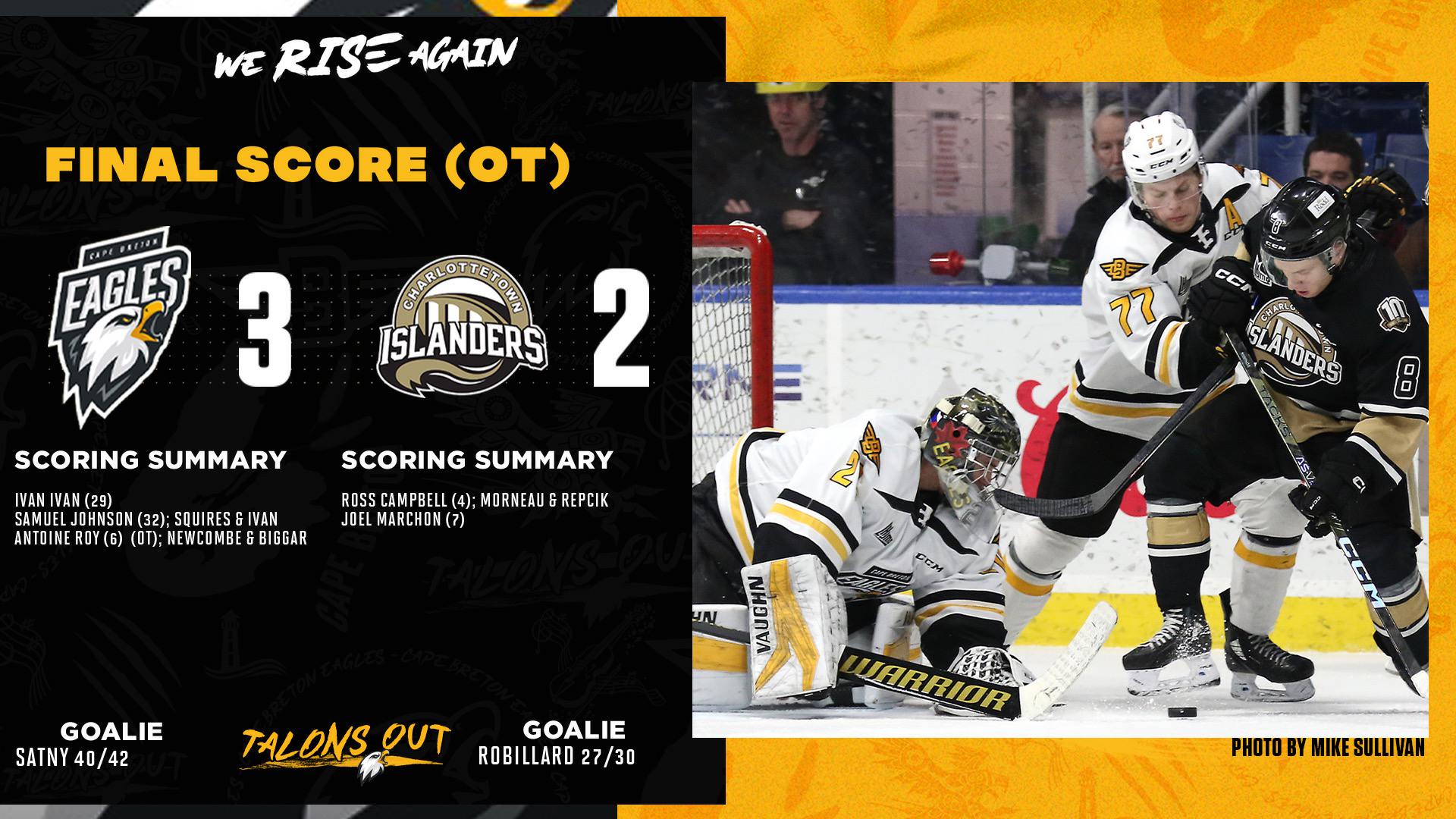 Roy The OT Hero As Eagles Sweep Weekend Set With Isles - Cape Breton Eagles