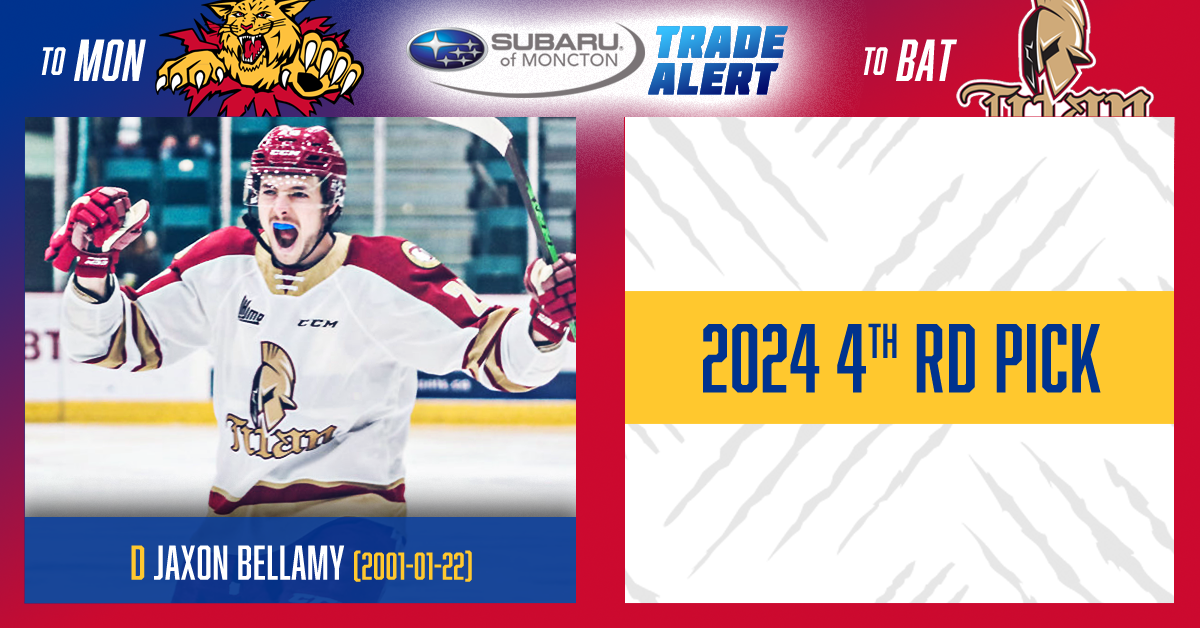 Bellamy returns to Moncton in a trade with the Titan - Moncton Wildcats