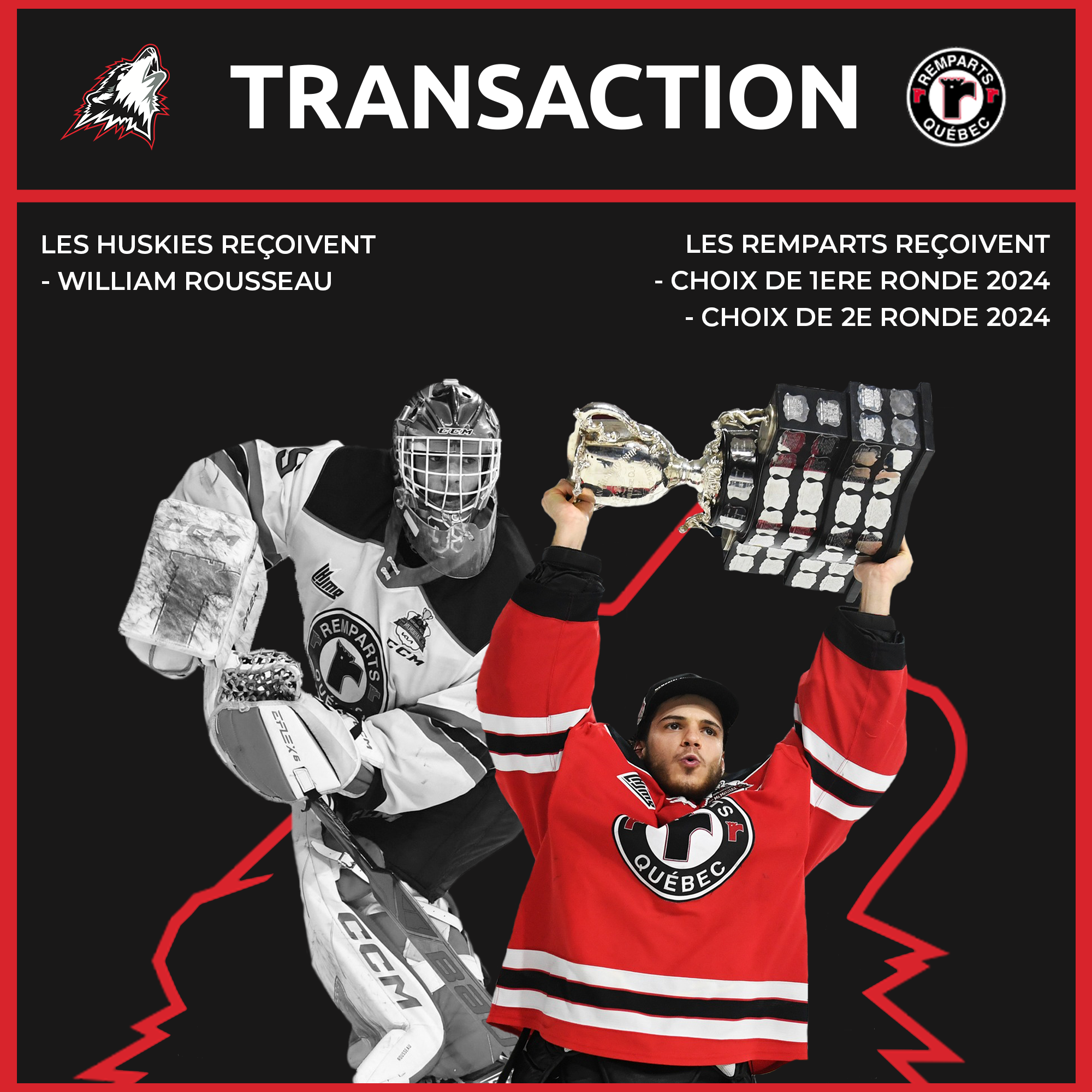 WILLIAM ROUSSEAU S'EN VIENT À ROUYN - Huskies de Rouyn-Noranda